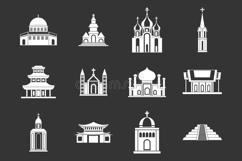 Vector Gris Determinado Del Icono Del Templo Ilustración del Vector ...