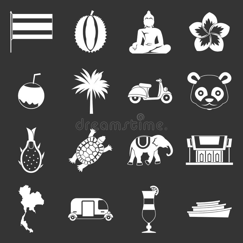 Vector Gris Fijado Iconos De Costa Rica Ilustración del Vector ...