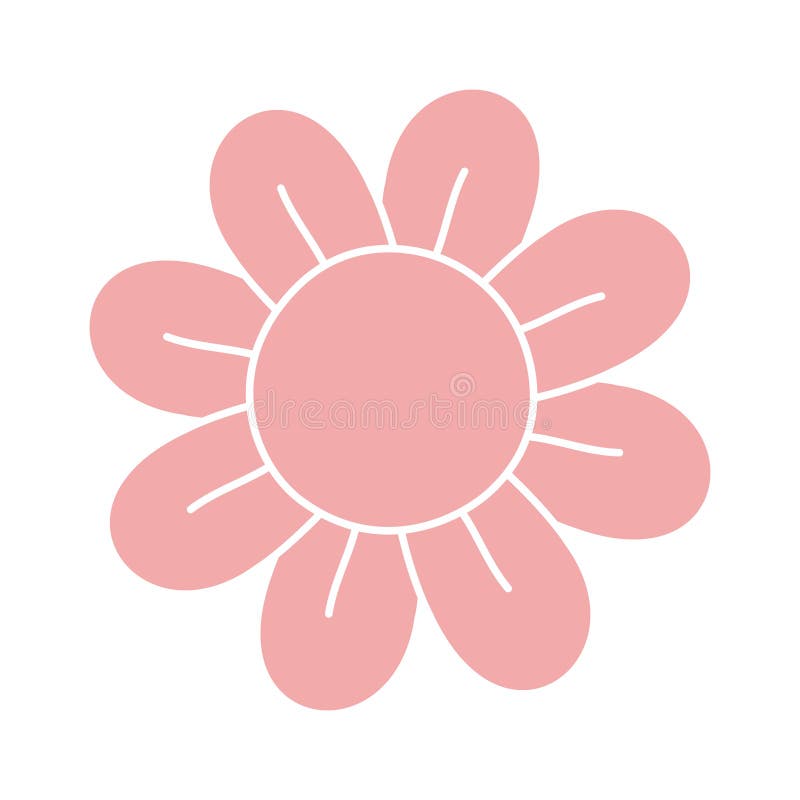 Vector Groovy Retro Pink Flower Stock Vector - Illustration of bloom ...