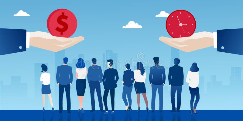 Vector of Business People Making a Choice Better Lifestyle or Pay Stock ...