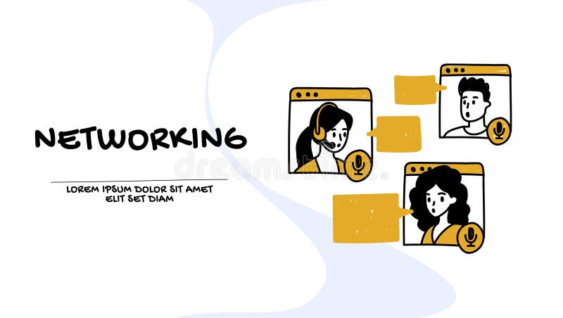 Vector of a Group of Businesspeople Networking Online Stock ...