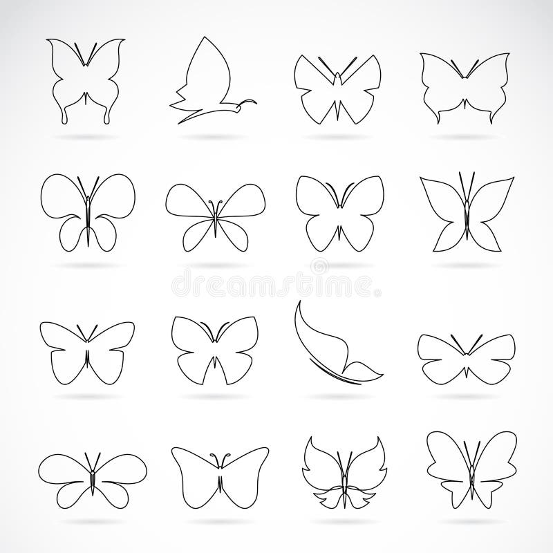 Vector group of butterfly stock vector. Illustration of shape - 43666679