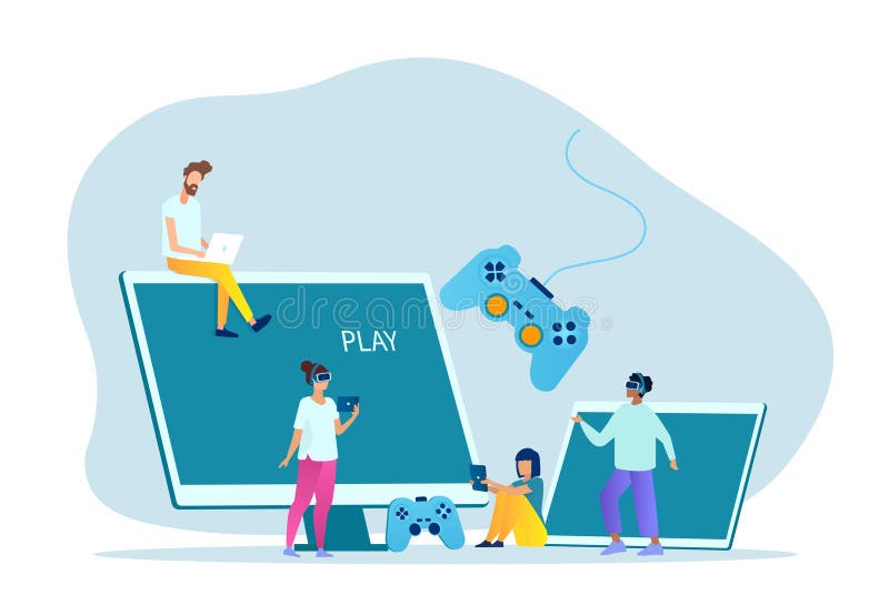 Playing Gamer Laptop Stock Illustrations – 564 Playing Gamer Laptop ...