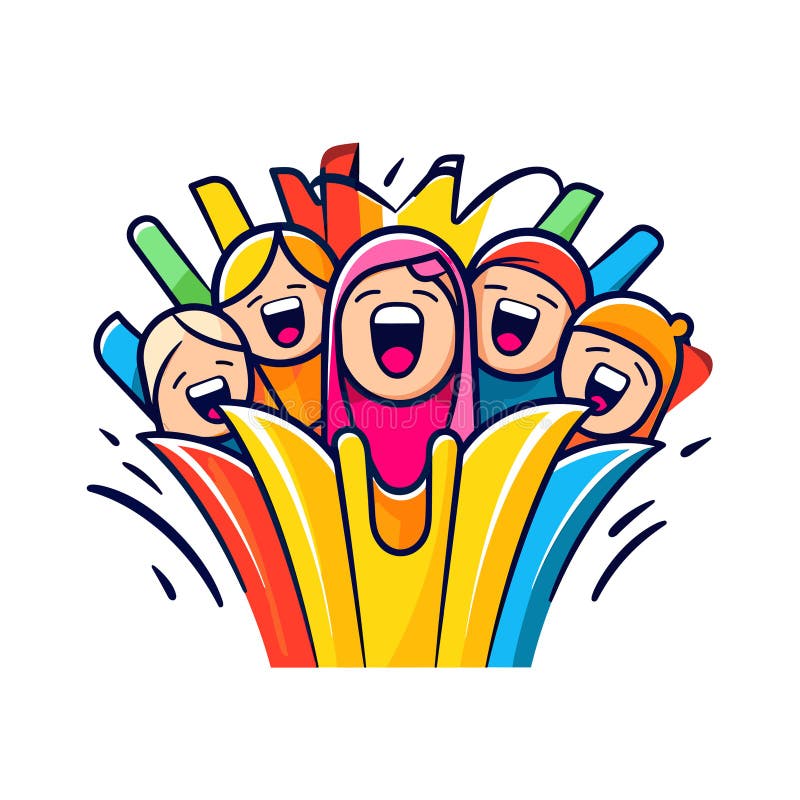 Vector of a Group of People Standing in the Water Stock Vector ...