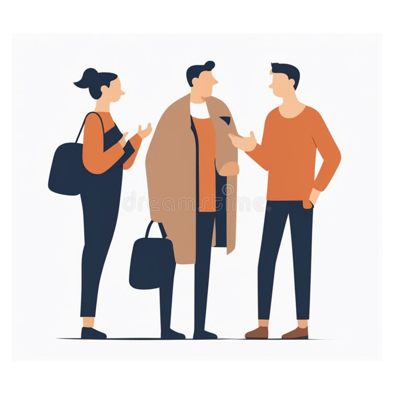 Vector - a Group of the Student Talking Stock Vector - Illustration of ...