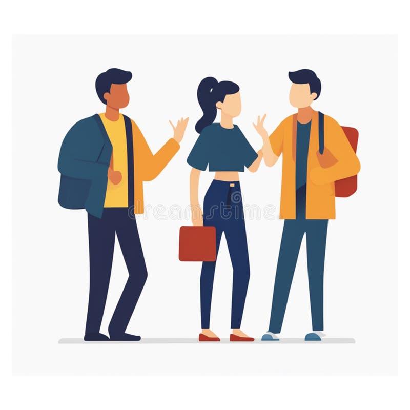 Vector - a Group of the Student Talking Stock Vector - Illustration of ...