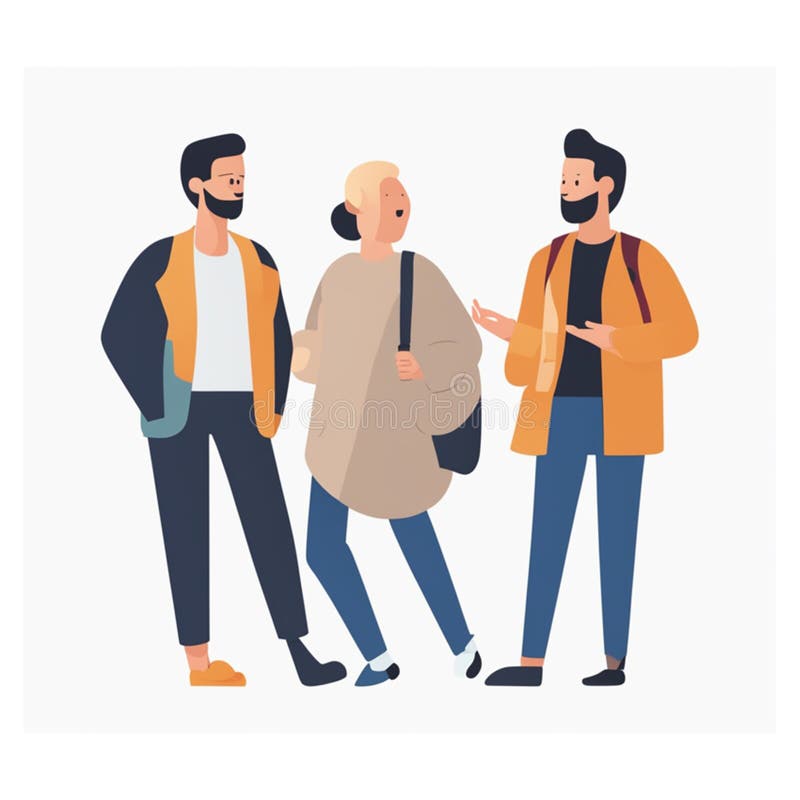 Vector - a Group of the Student Talking Stock Vector - Illustration of ...