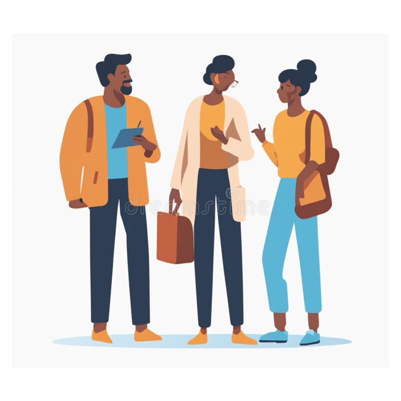 Vector - a Group of the Student Talking Stock Vector - Illustration of ...