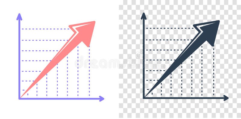 Vector growing graph icon stock illustration. Illustration of data ...