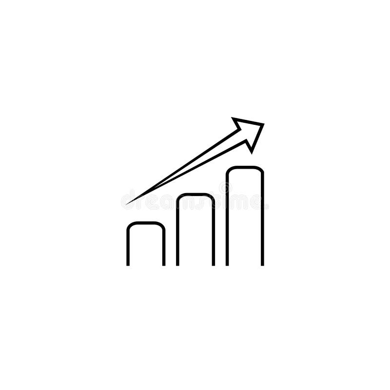 Vector Growing Graph Line Icon on White Stock Vector - Illustration of ...