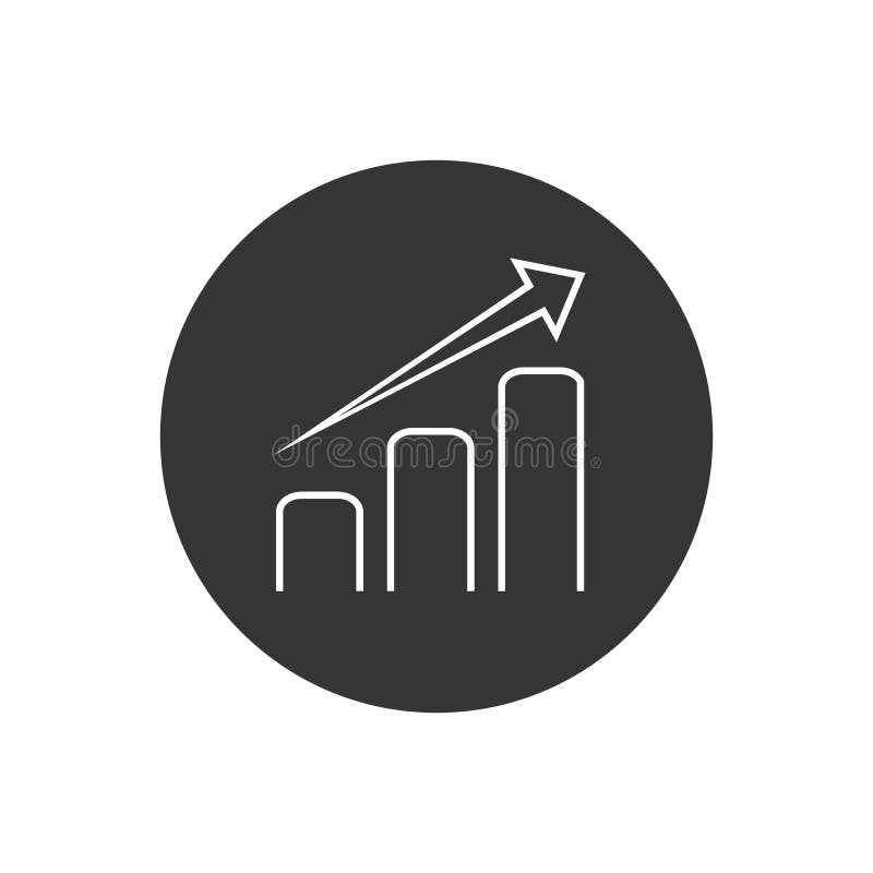 Vector Growing Graph Line Icon on White Stock Vector - Illustration of ...