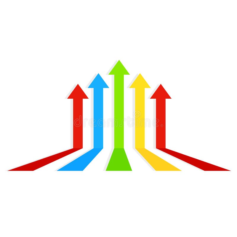 Vector Growth Chart with Arrow Going Up. Stock Vector - Illustration of ...