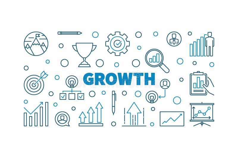Vector Growth Concept Creative Outline Illustration or Banner Stock ...