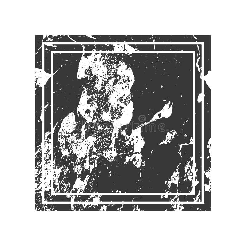 Vector Grunge Abstract Square Stamp Label with White Line. Distress ...