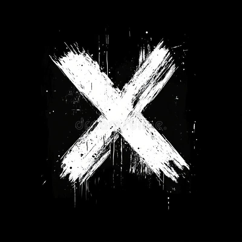 Vector Grunge Alphabet. Hand Drawn Font. Letter X. Grunge Style Stock ...