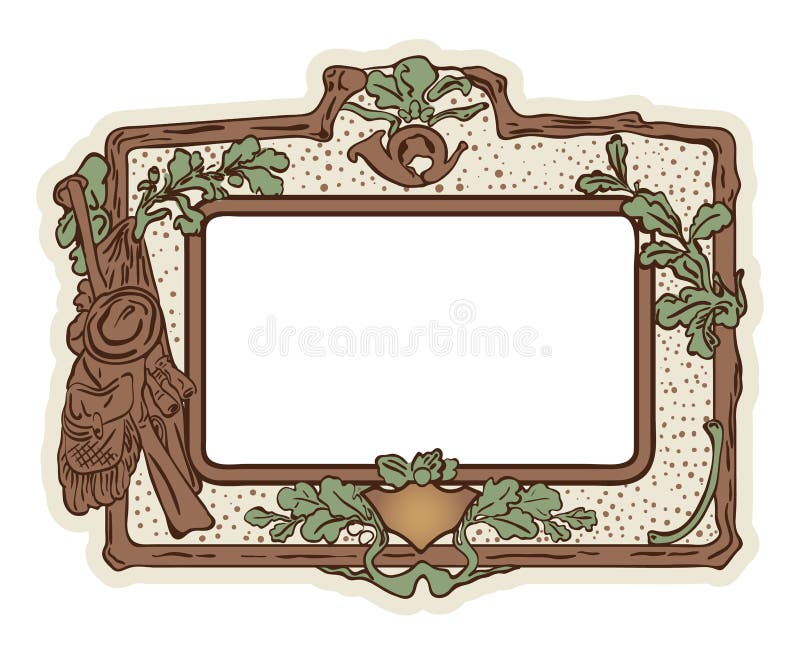 Vector: Grunge Background with Hunting Border Stock Vector ...