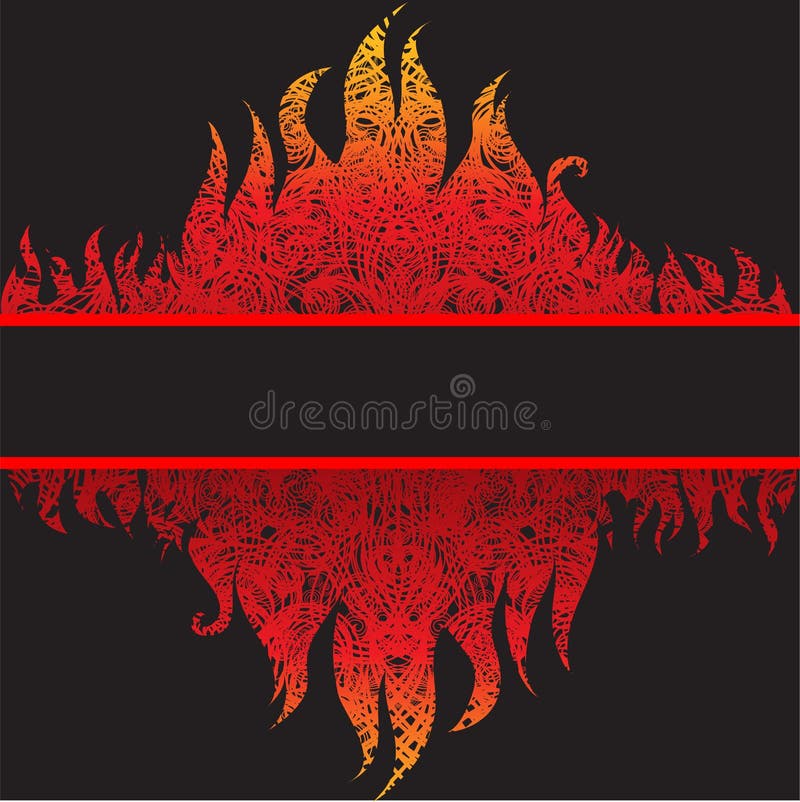Vector Grunge Beautiful Frame Background with Fire Stock Vector ...