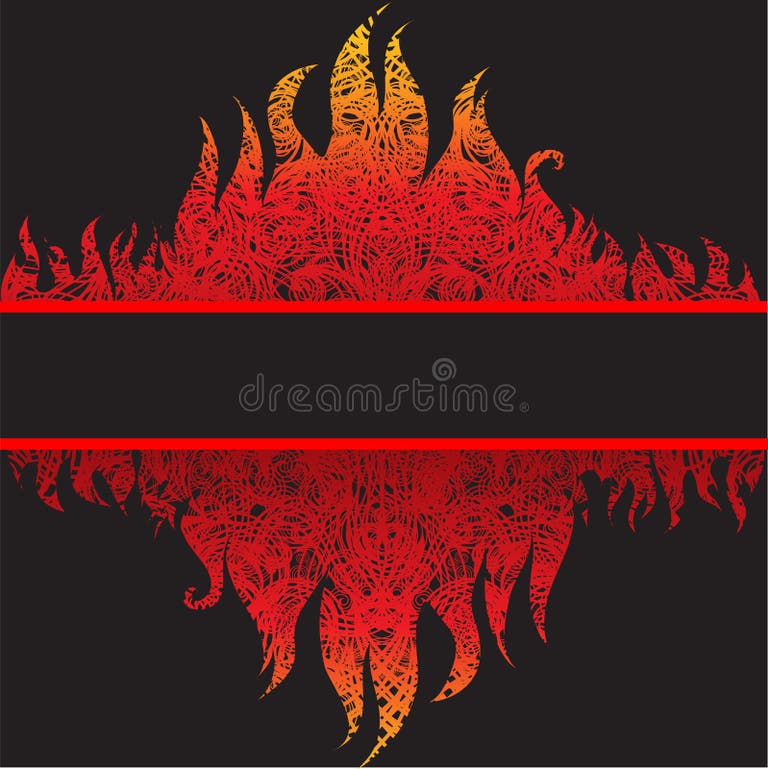 Vector Grunge Beautiful Frame Background with Fire Stock Vector ...