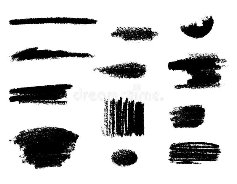 Vector Grunge Black Paint, Rectangular Ink Brush Stroke and Shapes Set ...