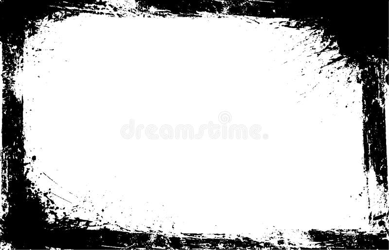 Vector Grunge Border with Rough Frame on a Black Background. Old ...