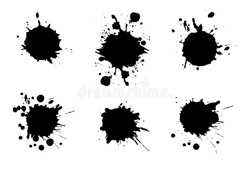 Vector Grunge Color Splatter Set. Paint Splash Set . Liquid Stains ...