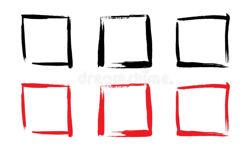 Vector Grunge Frames in Black and Red Stock Illustration - Illustration ...