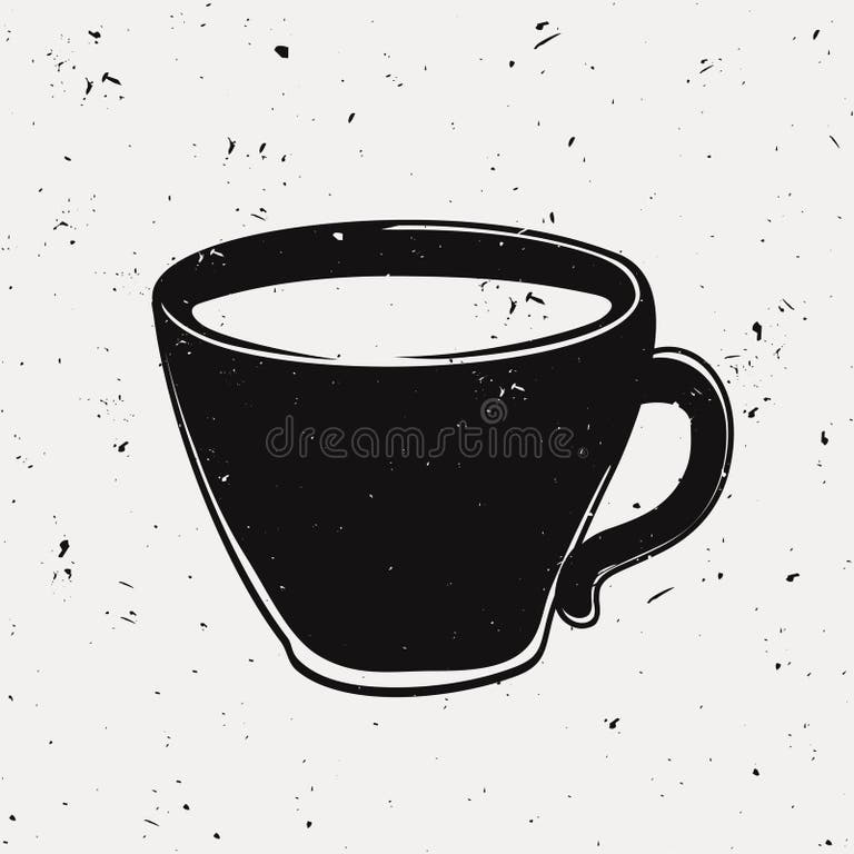 Vector Grunge Illustration of a Coffee Cup Stock Vector - Illustration ...