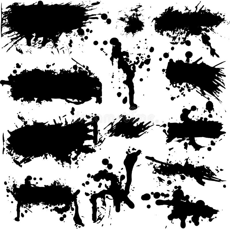 Vector Grunge Ink Splatter Collection Stock Vector - Illustration of ...