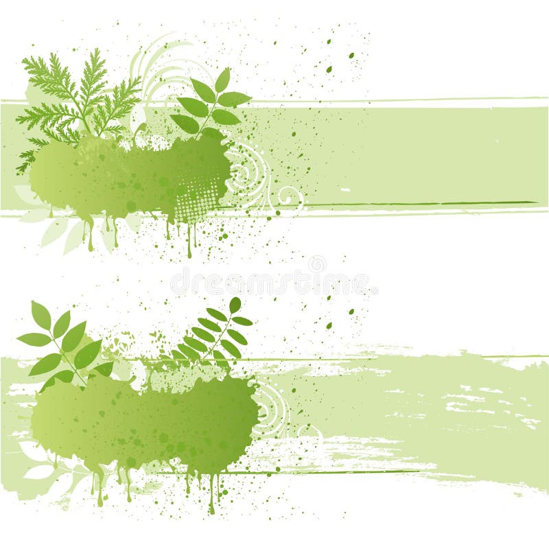Vector Nature Grunge Banner with Trees and Animals Stock Vector ...