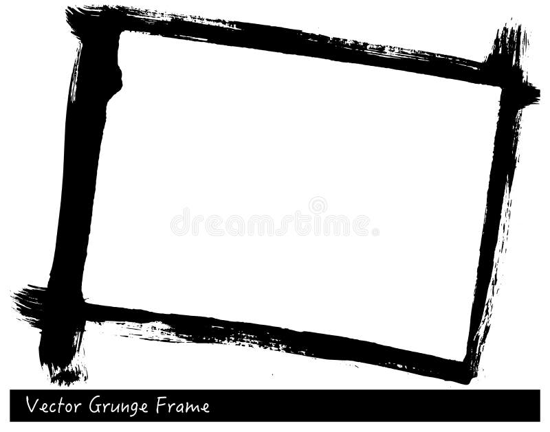 Vector Grunge Rectangle Frame with Brush Stroke Texture Hand Drawn ...
