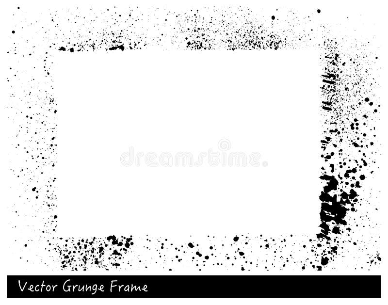Vector Grunge Rectangle Frame with Splash Texture Hand Drawn Background ...