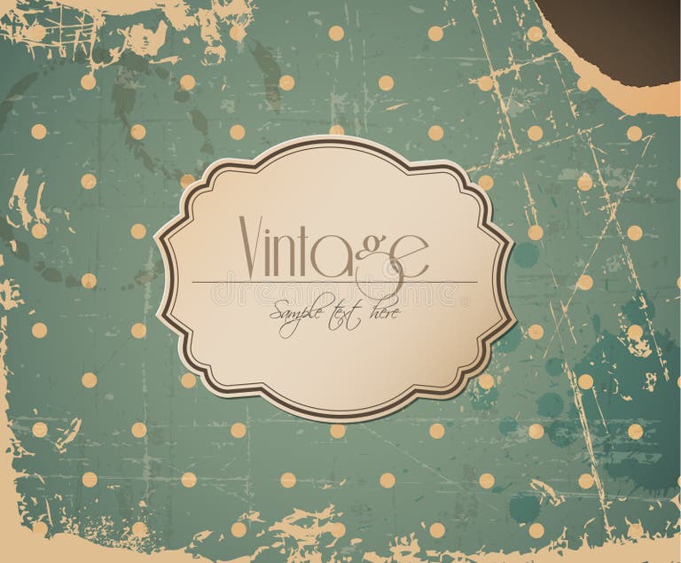 Vector Grunge Retro Vintage Background with Label Stock Vector ...