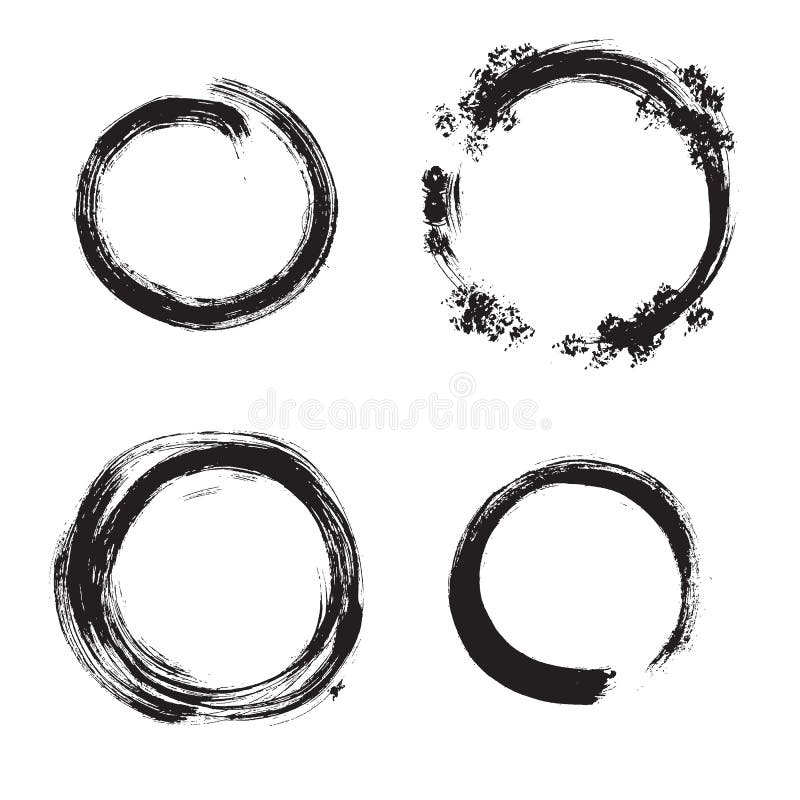 Vector Grunge Round Frames. Hand Drawn Collection. Stock Vector ...