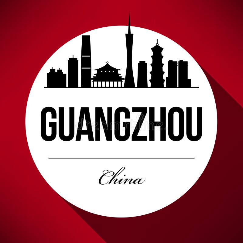 Vector Guangzhou City Skyline Design Stock Illustration - Illustration ...