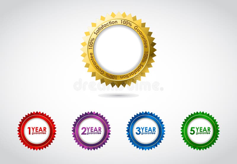 Vector Set of 100 Guarantee Golden Labels Stock Illustration ...