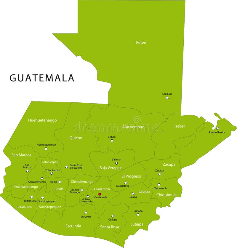 Vector Guatemala map stock vector. Illustration of boundary - 8550924