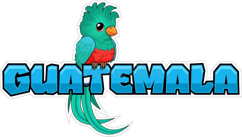Vector Guatemala Sticker with a Quetzal Stock Vector - Illustration of ...