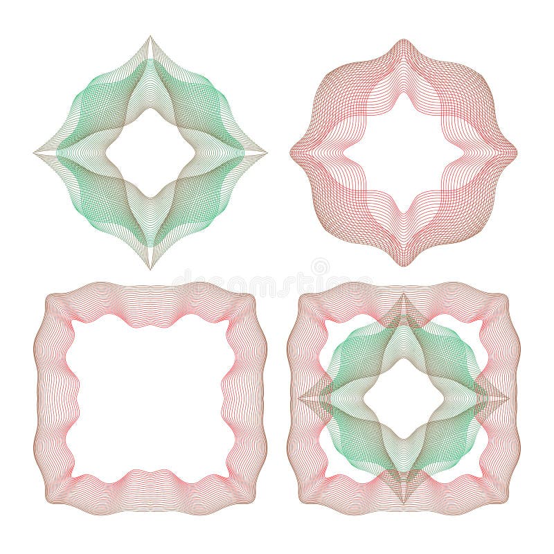 Vector Guilloche Set stock vector. Illustration of complex - 54734287