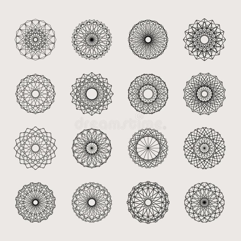 Vector Guilloche Set stock vector. Illustration of border - 94258338