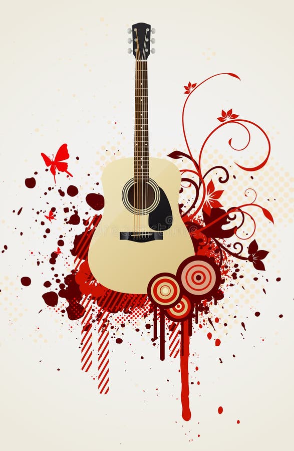 Vector guitar stock vector. Illustration of painting - 15454844