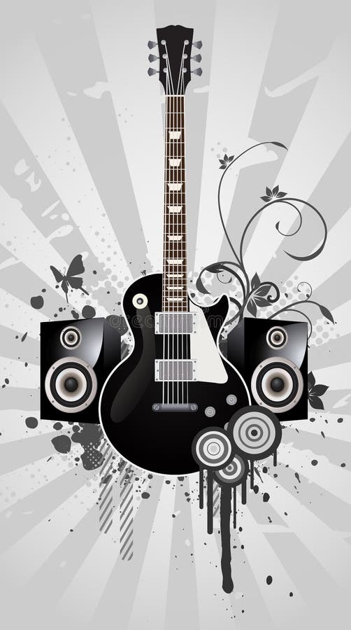 Vector guitar stock vector. Illustration of black, elegance - 15455133