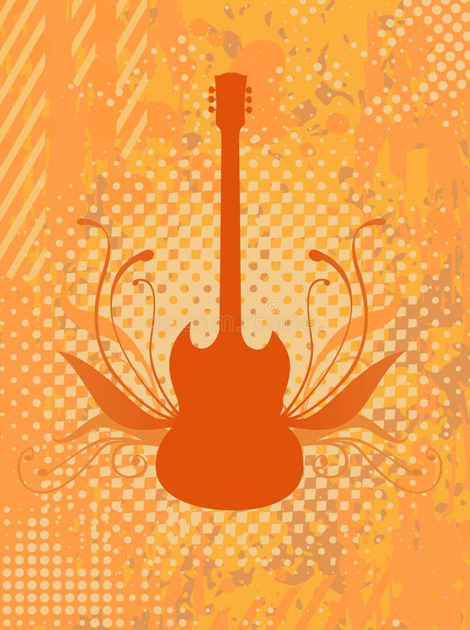 Vector guitar stock vector. Illustration of modern, retro - 8303626