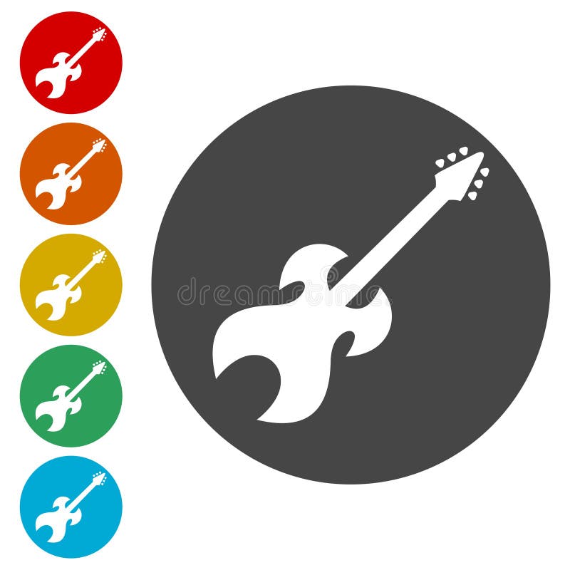 Vector Guitar Icons Set - Illustration Stock Vector - Illustration of ...