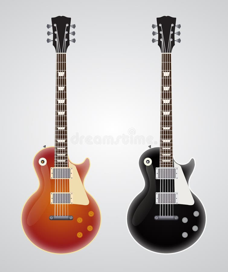 Guitar Les Paul - vector stock vector. Illustration of musical - 6996368