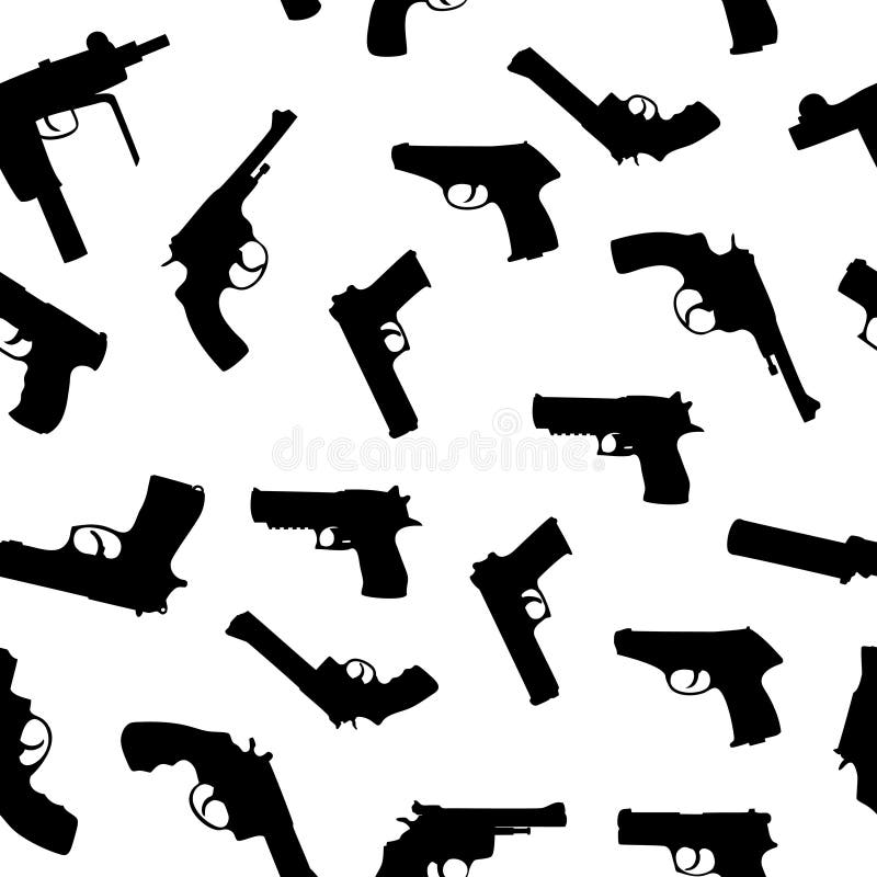 Vector Guns Set Seamless Pattern Stock Vector - Illustration of modern ...