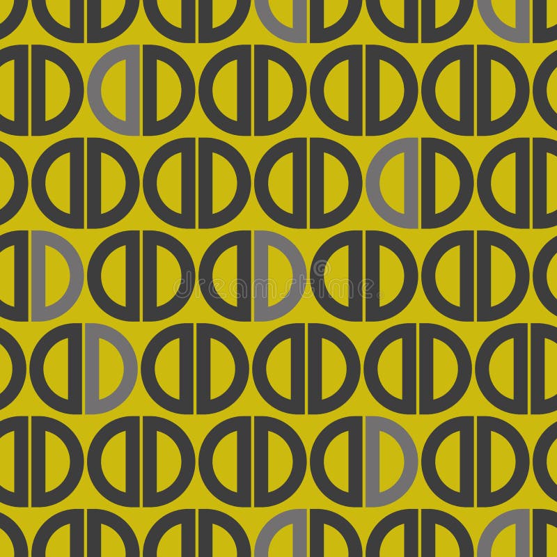 Vector Half Circle Seamless Geometric Pattern in Grey and Gold Stock ...