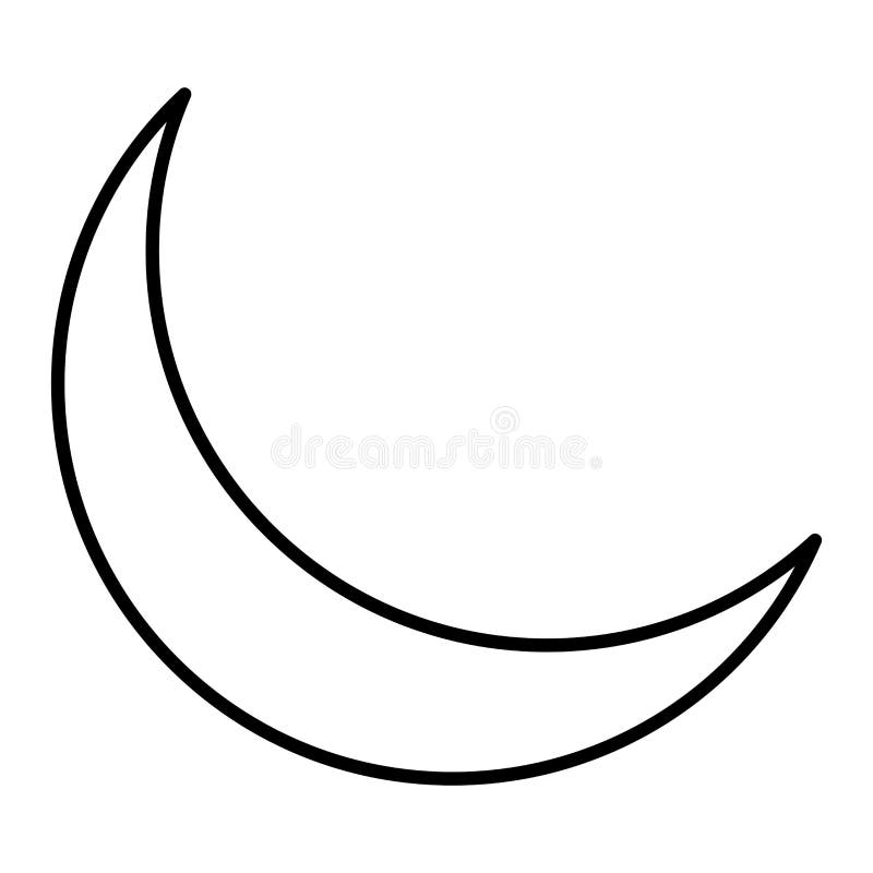 Vector Moon Outline Icon Design Stock Vector - Illustration of space ...