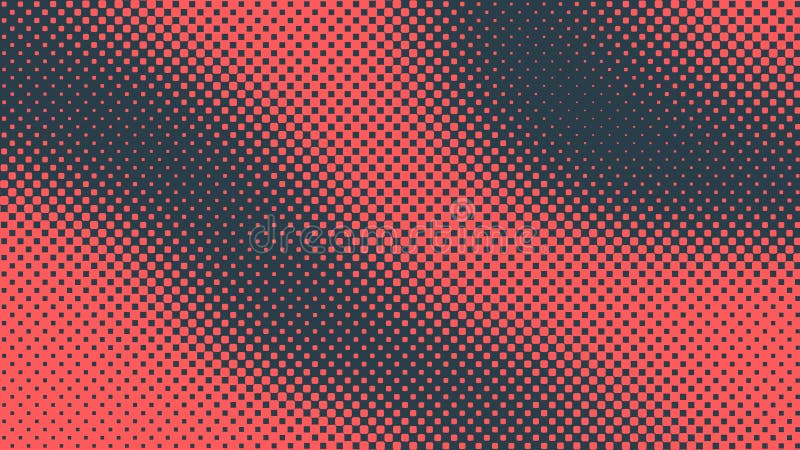 Vector Halftone Checker Pattern Square Dots Rippled Texture Red Blue ...