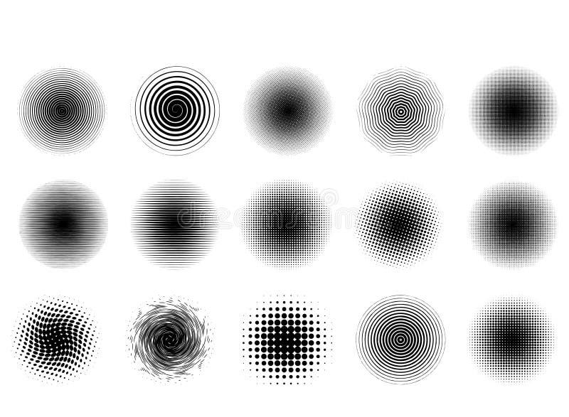 Vector Halftone Desing Element Set on White Background. Stock Vector ...