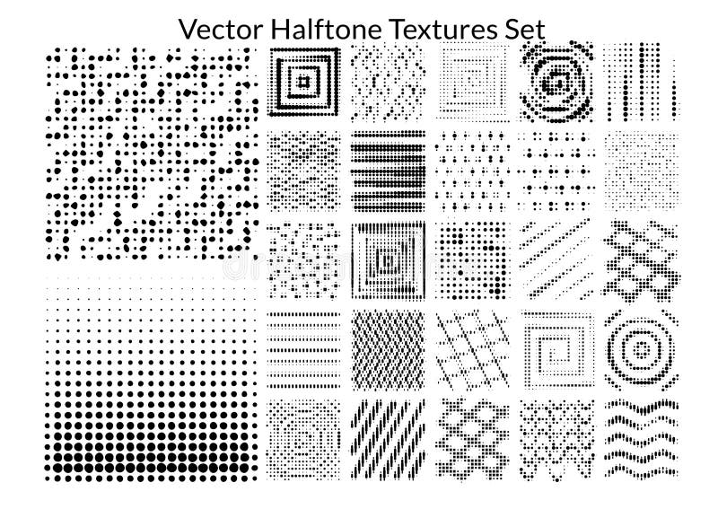 Vector Halftone Collection of Handcrafted Organic Textures Stock Vector ...